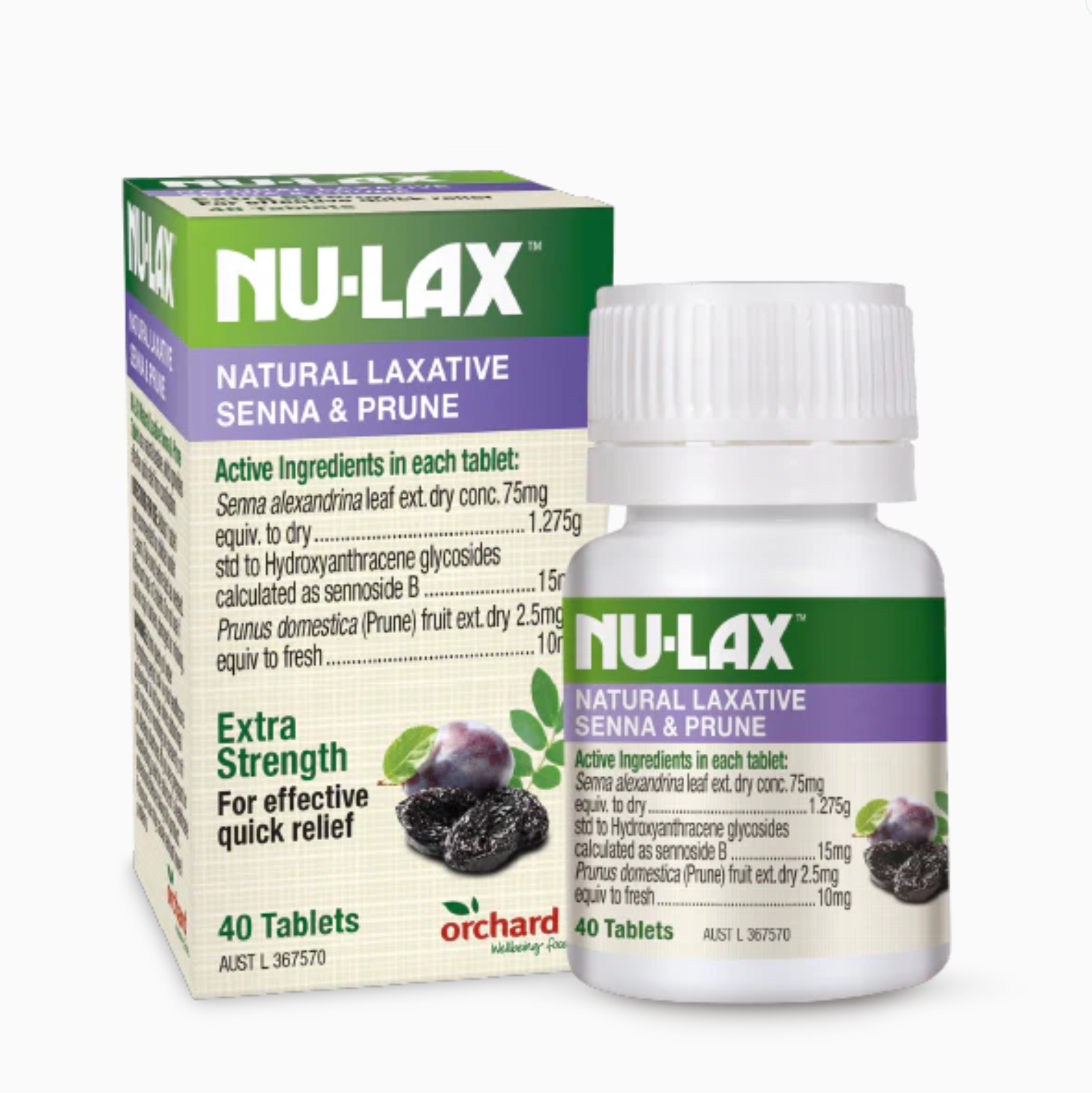 Orchard Nulax Natural Laxative prune 40 tabs （西梅）2026.12 – MadeIn.NZ
